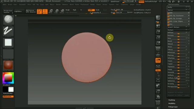 Zbrush 4R7 как сделать текстуру круглых ступеней (720p)
