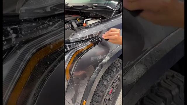 Оклейка уголков передних крыльев полиуретановой пленкой готовыми лекалами! 1