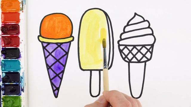 Мороженое - красочный рисунок