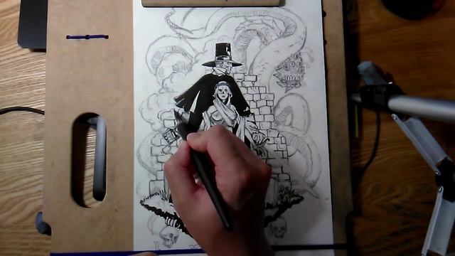 Процесс рисования иллюстрации.