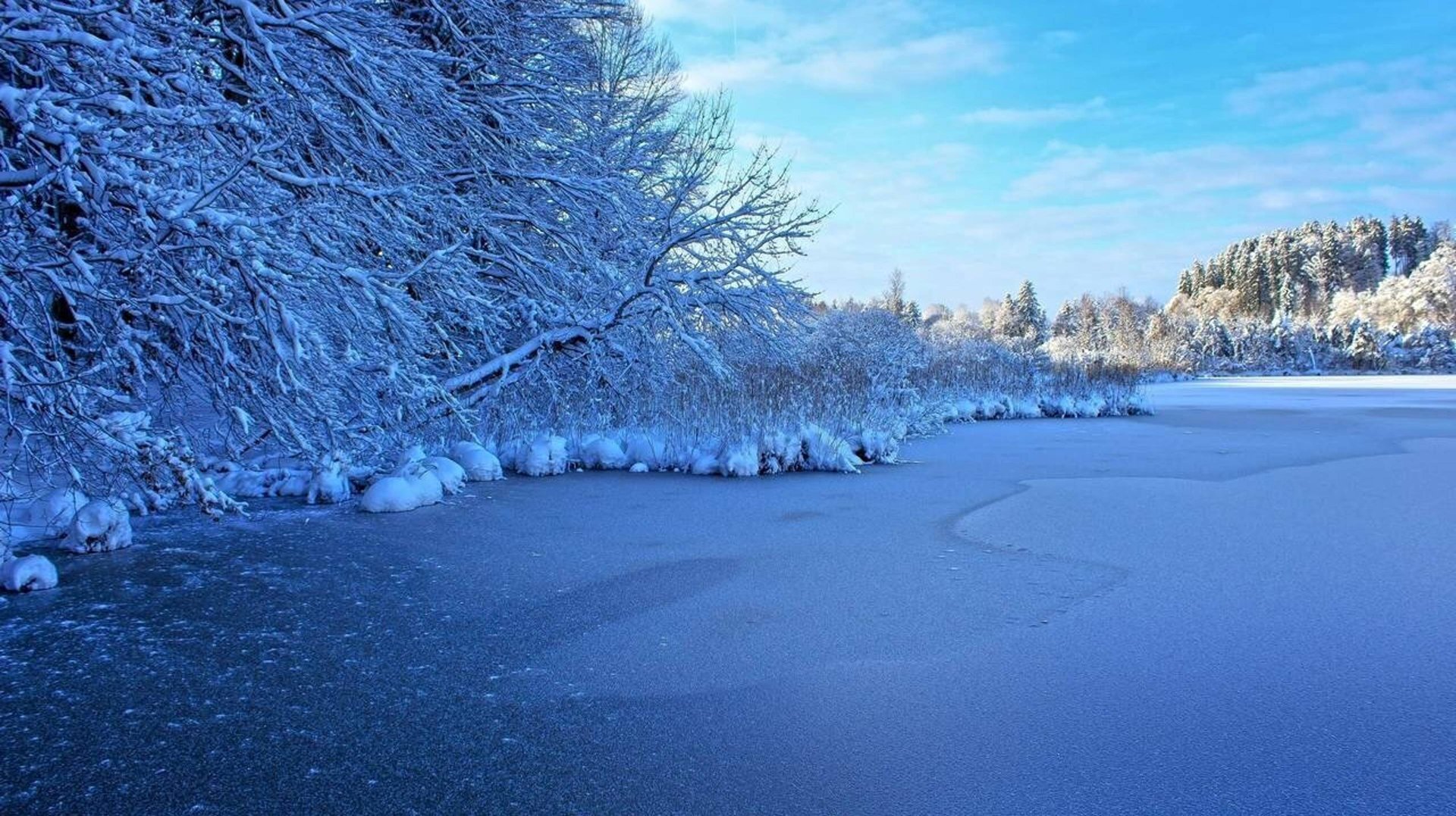 Обливание холодной водой на берегу замёрзшей реки.