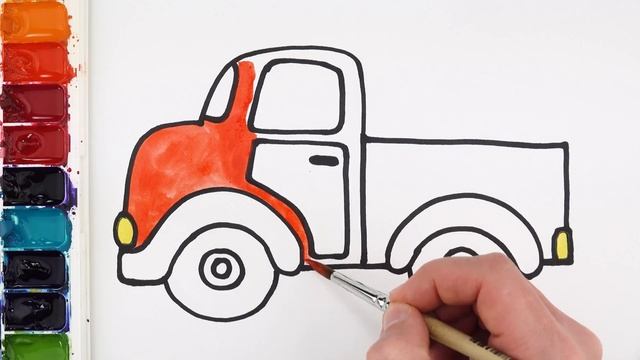 Игрушка Резиновый утенок-грузовик! Простое руководство по рисованию и раскрашиванию