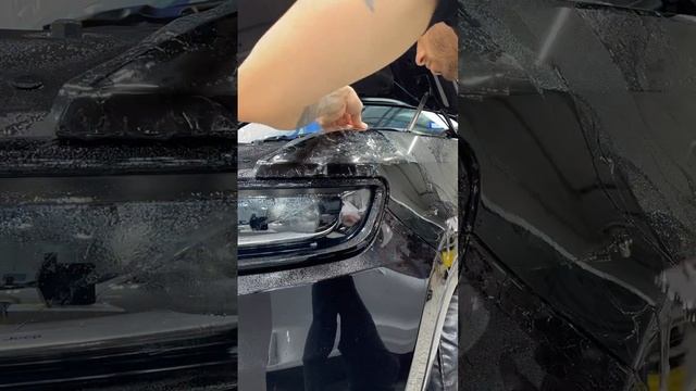 Оклейка уголков передних крыльев полиуретановой пленкой готовыми лекалами! 5