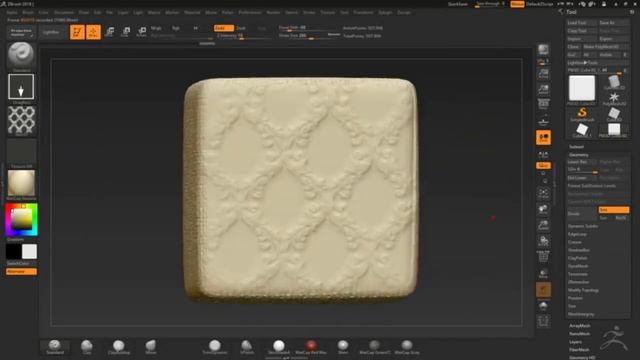 Alpha package for Zbrush to form a fabric pattern