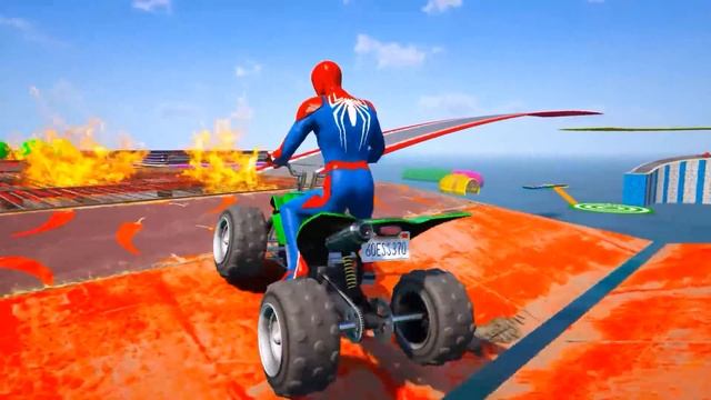 ГТА 5 ПОЛОСА ПРЕПЯТСТВИЙ!  СЕПЕР МЭН, РАДУЖНЫЙ ДРУГ, КАПИТАН АМЕРИКА и ЧЕЛОВЕК-ПАУК! проходят полосу