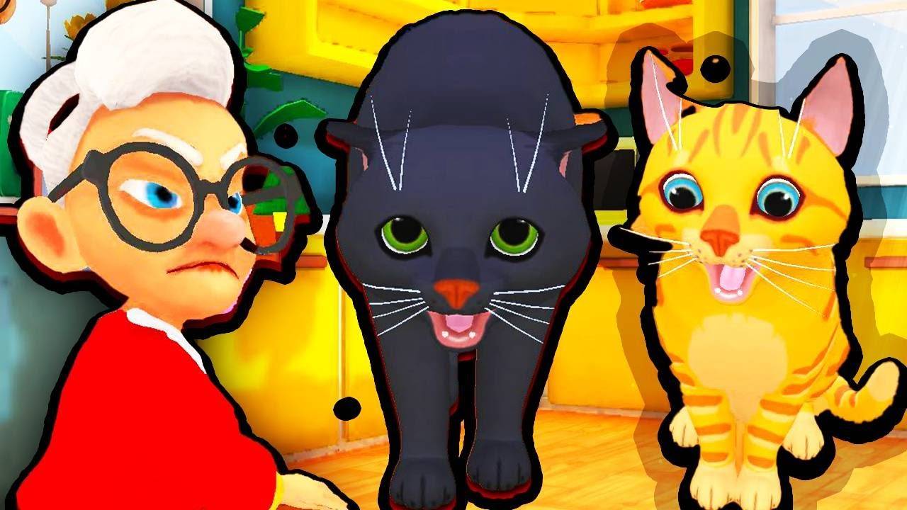 Кот и бабка #1.Знакомство. Игра Cat and Granny на TV Мяу