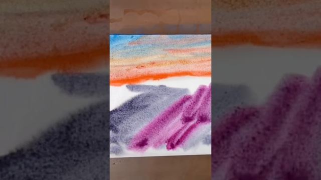 Рисую вечер акварелью