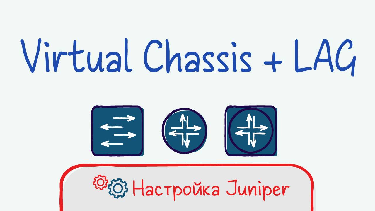 Juniper 02 Конфигурация Virtual chassis. LAG в сторону стека.