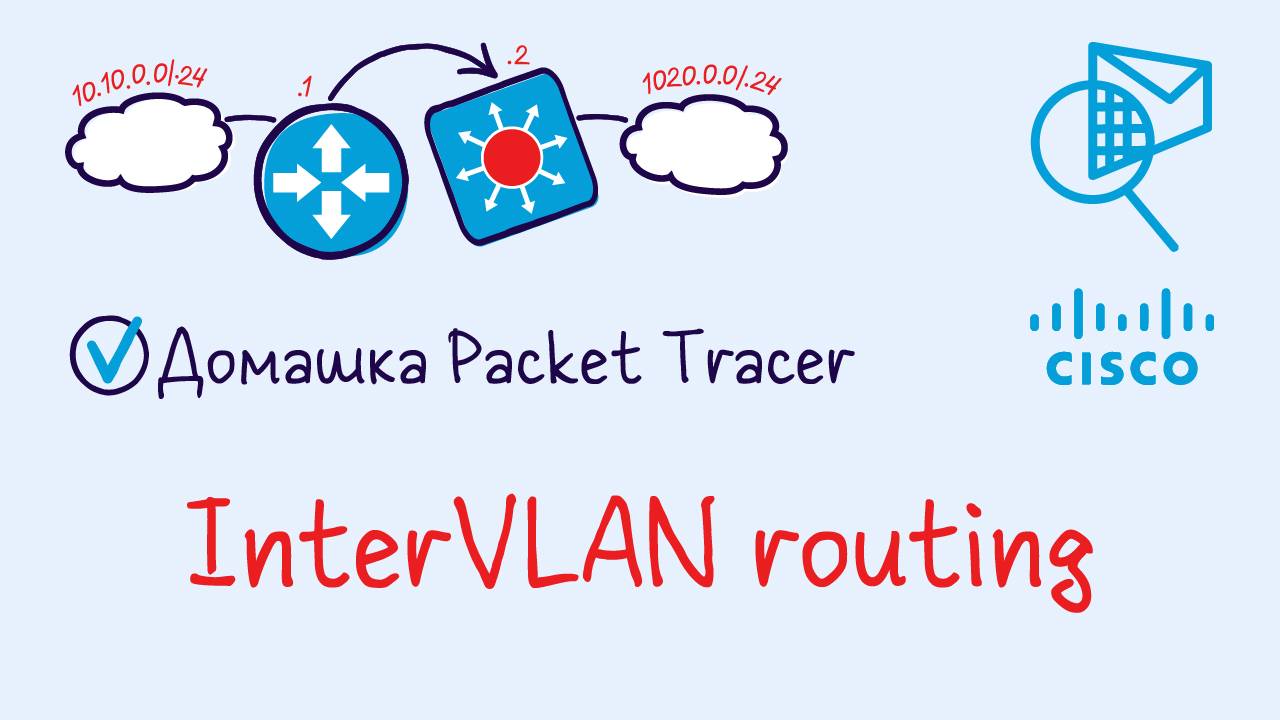 Домашняя работа PacketTracer 6. InterVLAN routing (Тема 18 лекций).