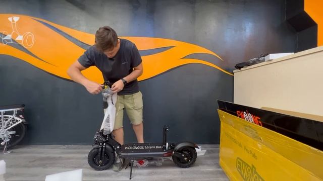 Тянем машину на электросамокате Wolong M4 PRO+