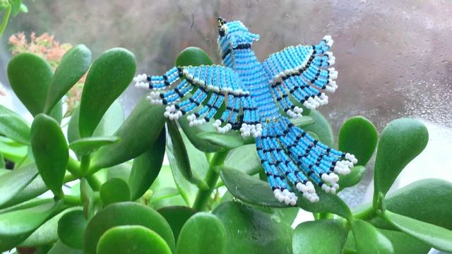 Птички из бисера / голубая сойка /ссылка на мастер классы под видео / своими руками /