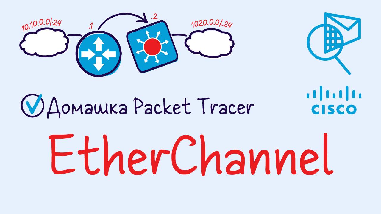 Домашняя работа PacketTracer 5. EtherChannel LACP (Тема 17 лекций).