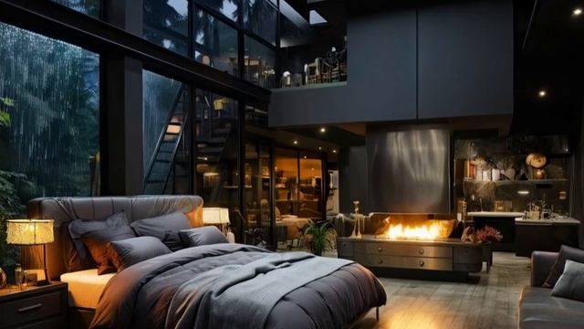 Шум и звуки дождя. Красивая расслабляющая  фоновая  музыка . музыка для отдыха, учебы и медитаций