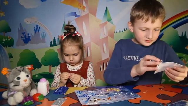 Холодное сердце Эльза Аппликация мозаика для детей Cold Heart Princess Elsa Application for children