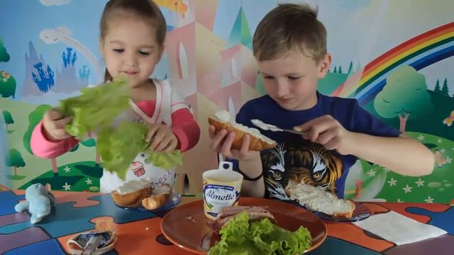 ❀ Ну оОчень вкусный бутерброд | Бутерброд из круассана, ветчины и сыра Альметте