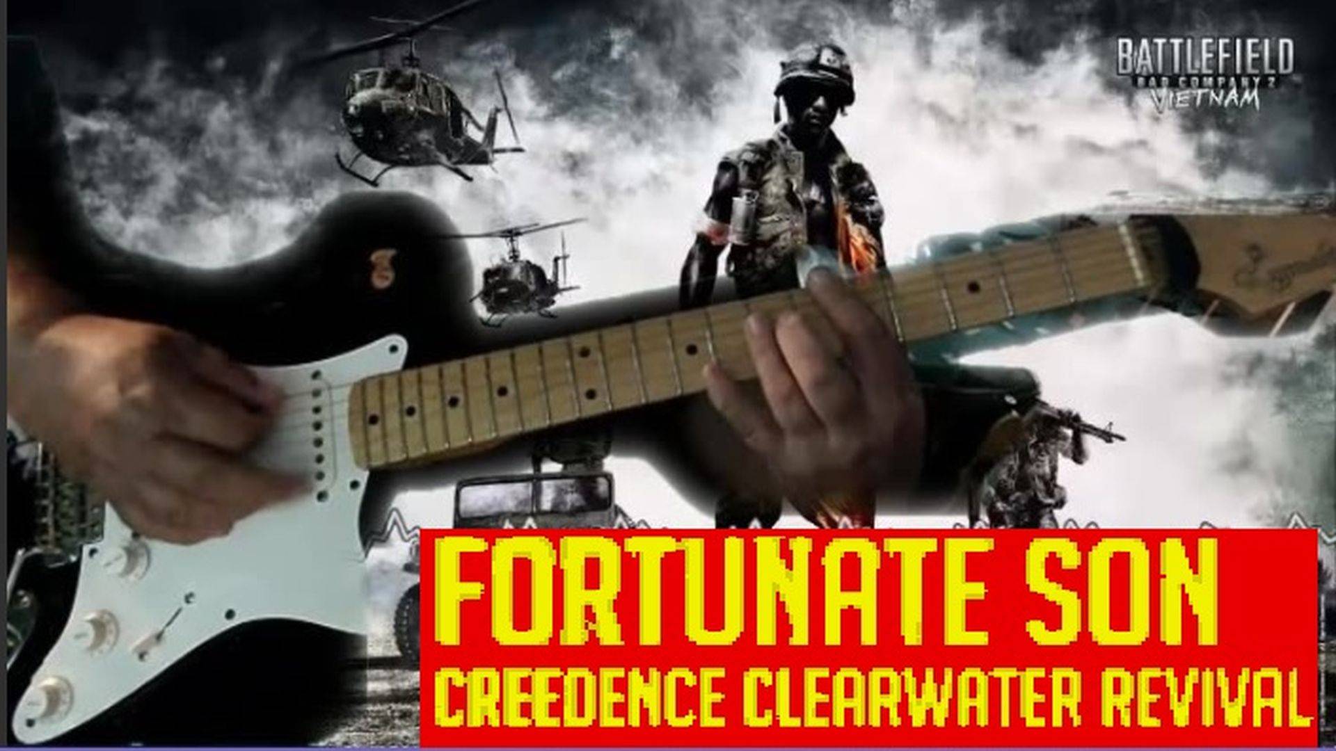C.C.REVIVAL FORTUNATE SON guitar cover lesson by SAKIS KOTSIALIS