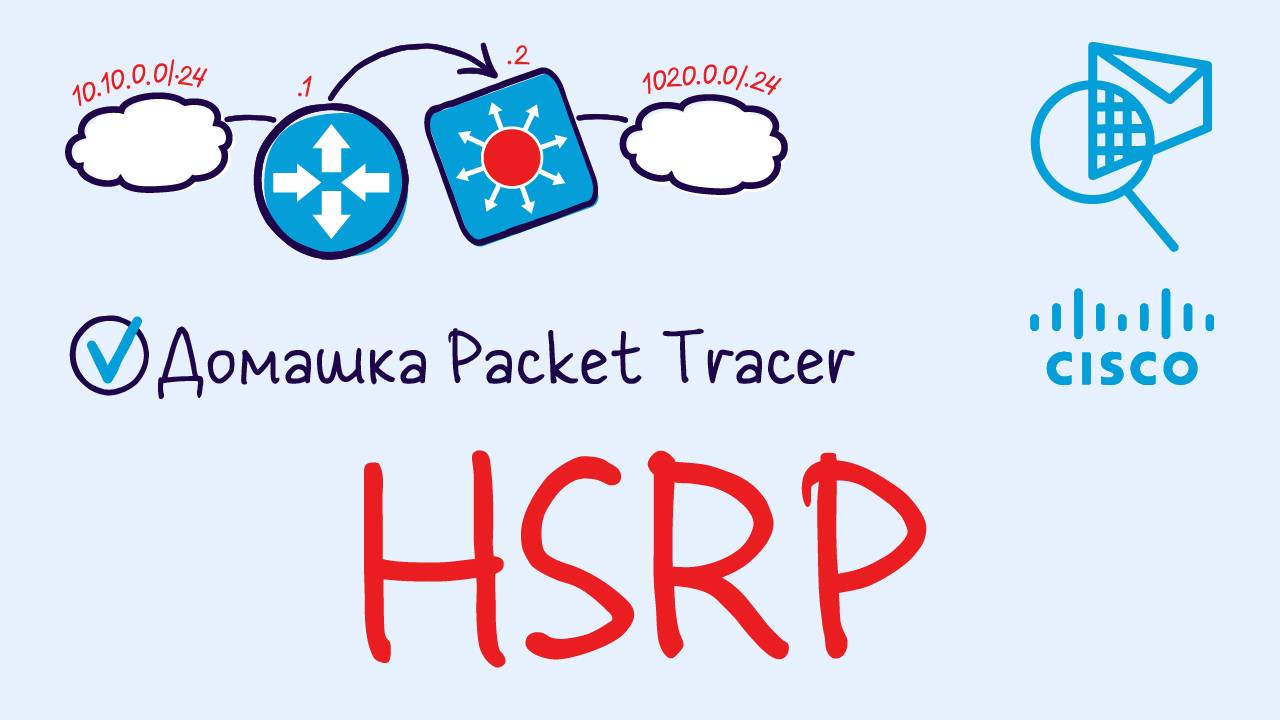 Домашняя работа PacketTracer 8. Протокол HSRP (Тема 20 лекций).