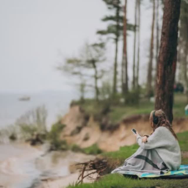 Медитация пляж, лес, озеро, лодочка