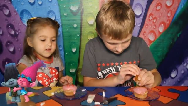 Тролли 2016. Тролли в кексах // Украшаем кексы #Тролли // TROLLS