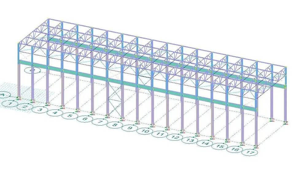 Расчет пространственног каркаса Одноэтажного промышленного здания с металлическим каркас в Лира10.12