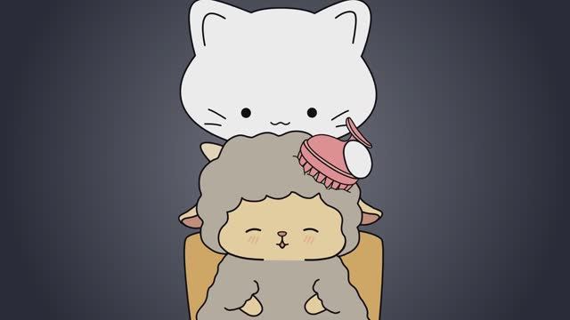 Котенок Кошик и барашка БЕ! Барашка на релаксе!