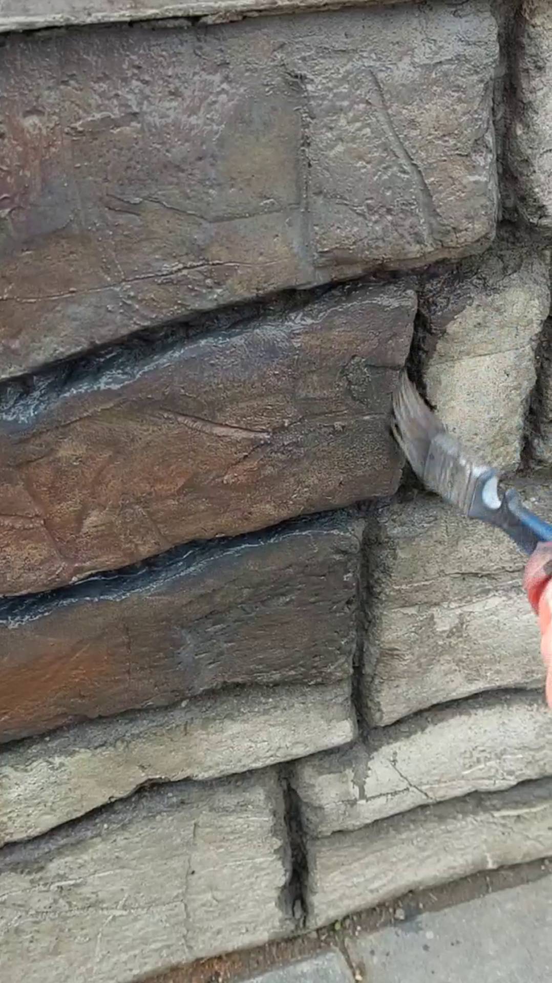 покраска цоколя  декоративный камень.  мастер Элси2007 Элси