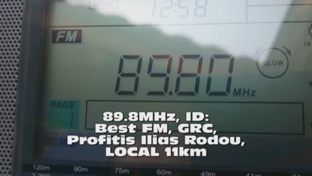 10.08.2017 09:46UTC, [Local], Best FM, Родос, Греция, 89.8МГц,11км, проверка оборудования.