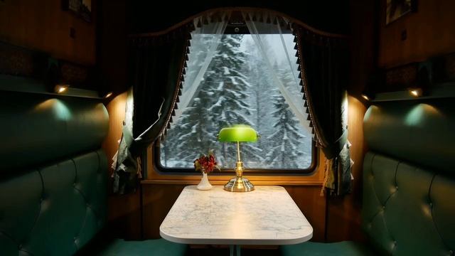 Для всех любителей ездить на поезде.Зимняя поездка(звук поезда)