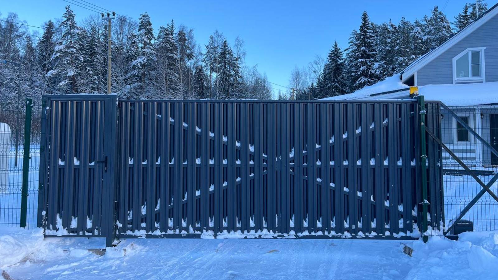 ⚔ВОРОТА ОТКАТНЫЕ зашивка штакетник (шахматка) КАЛИТКА С ЗАМКОМ
АВТОМАТИКА САМЕ (Италия)