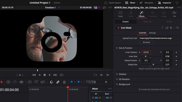 Бесплатная иконка маски заголовка для Davinci Resolve. Starter Pack 2.0 (VES)