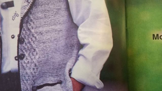 обзор "мужская мода по вязанию"в старом журнале.