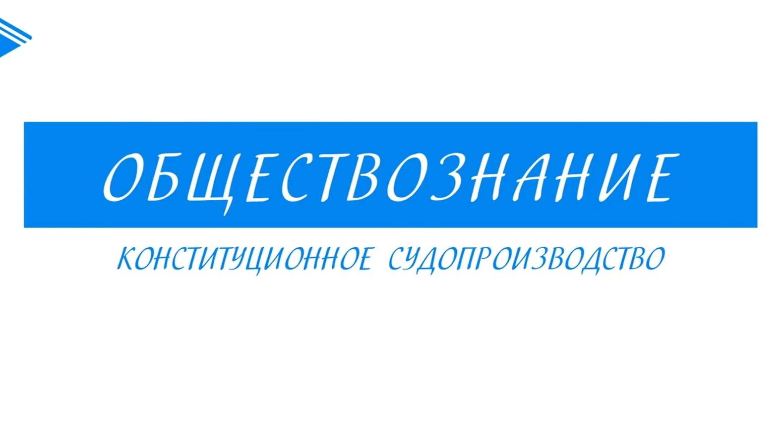 10 класс - Обществознание - Конституционное судопроизводство