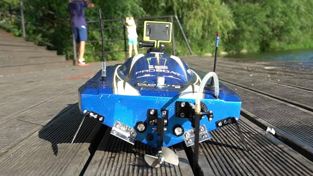 Радиоуправляемая модель катера Pro Boat Voracity E-36, озеро Чан, лето 2018 г.