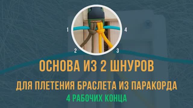 Основа из 2 шнуров для плетения браслета из паракорда_270p_360p