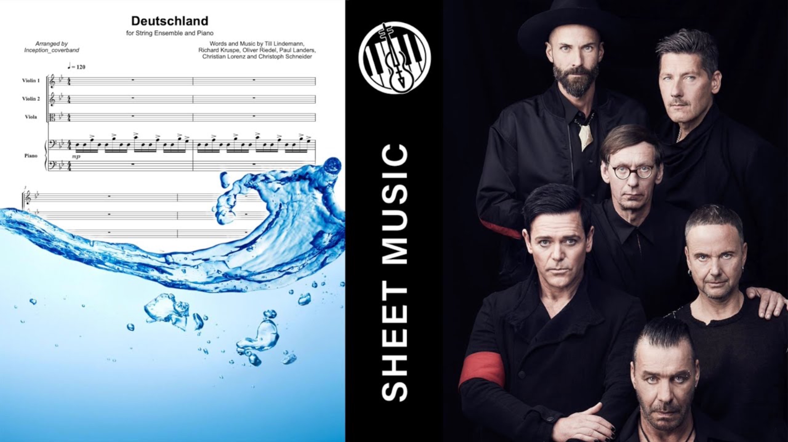 Rammstein - Deutschland (Drums Version) + Ноты для Фортепиано и Струнного Трио
