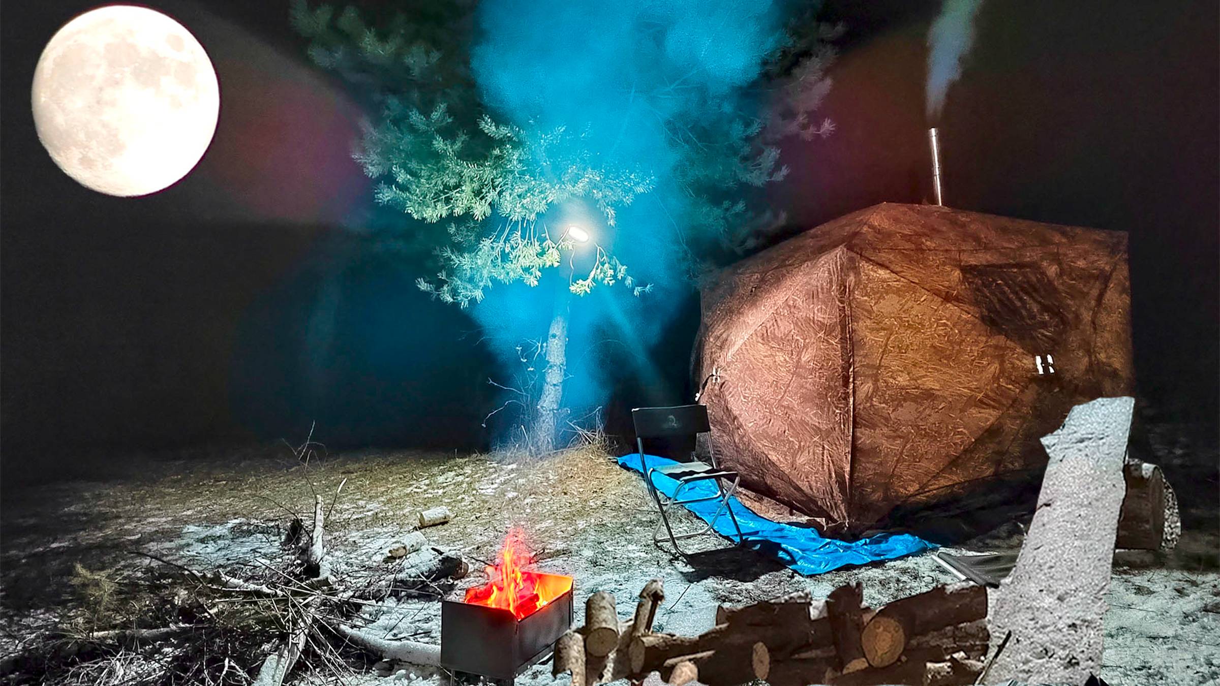 Взял с собой жену показать, где мужики зимуют. Рыбалка с ночевкой