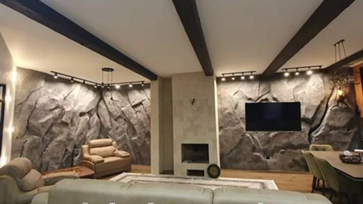 декор стен скалы из  цемента мастер Аристарх.