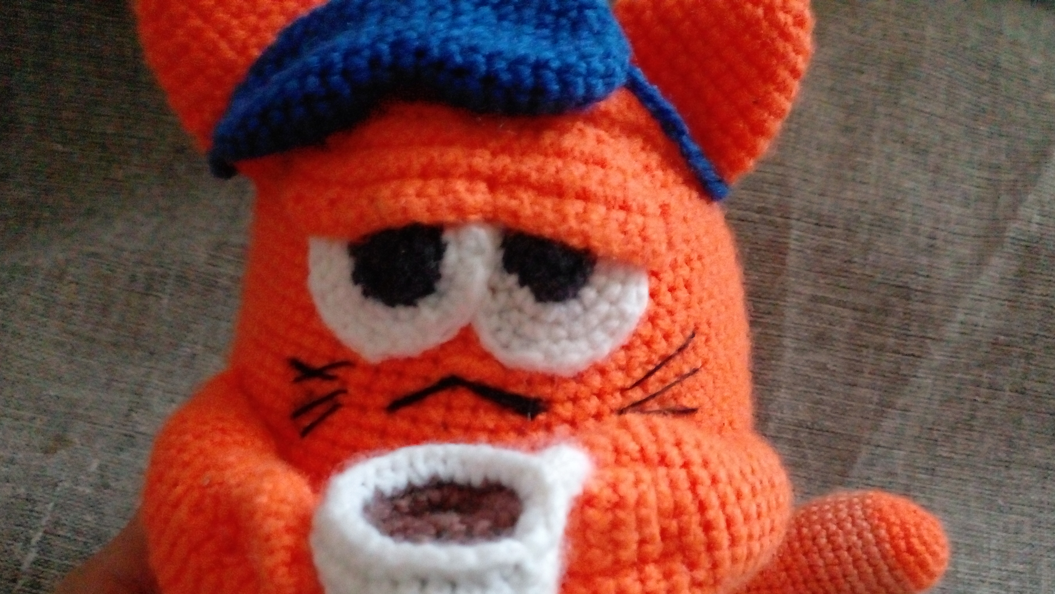 Утренний кот крючком по МК Марии Жираковой