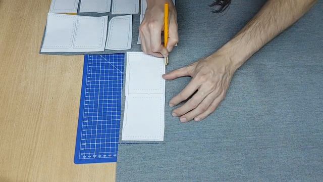 Изготовление синего бумажника из искусственной кожи, часть 1