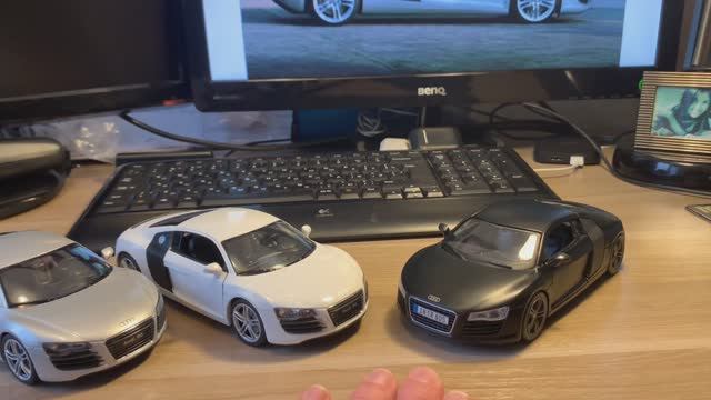 Обзор моделей Audi R8 в масштабе 1/24 от Welly и Maisto