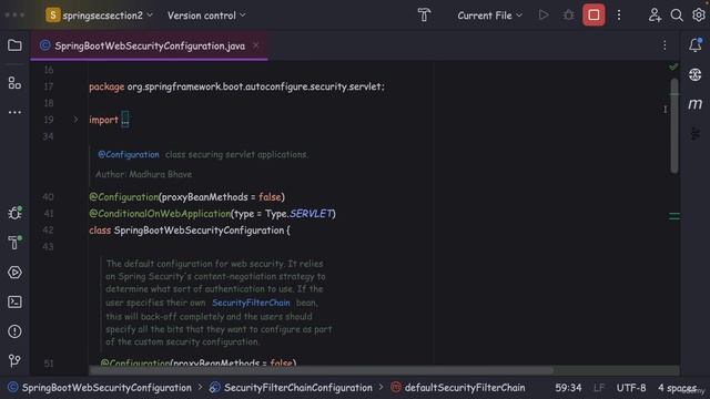 019 Checking the default configuration inside the spring security framework