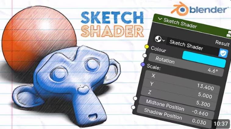 Как создать пользовательский шейдер Sketch в Blender 4 0
