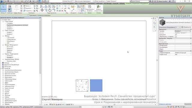 [Курс «Autodesk Revit Семейства: Продвинутый уровень»] Разрезаемая и неразрезаемая геометрия