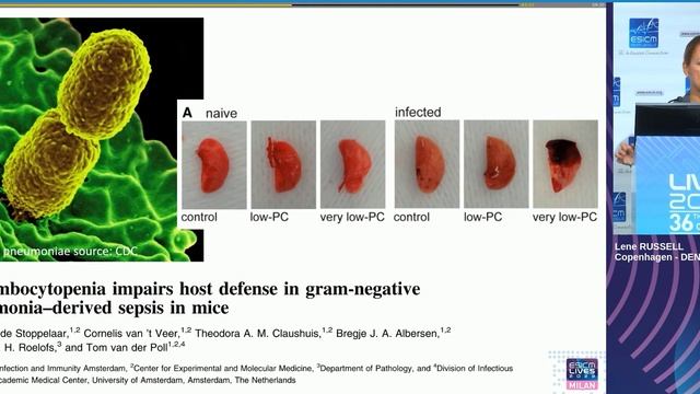 Platelets and inflammatory response Lene Russell (ESICM 2023)
