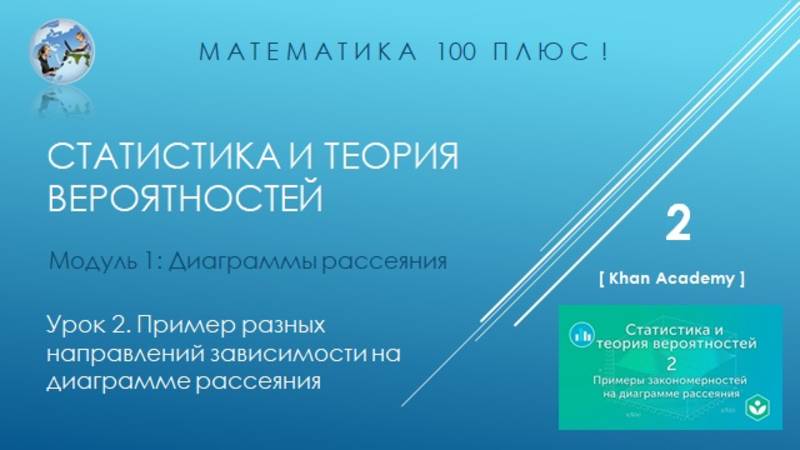 Модуль 1: Диаграммы рассеяния. Урок 2. Пример разных направлений зависимости на диаграмме рассеяния