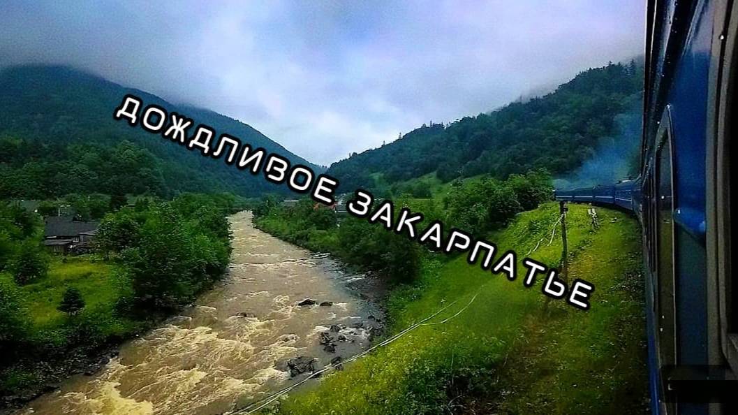 Дождь в Закарпатье | Перегон Квасы - Ясиня из окна поезда.