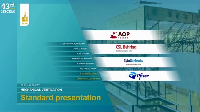 MECHANICAL VENTILATION (ISICEM 2024)  Leo Heunks, J J Marini