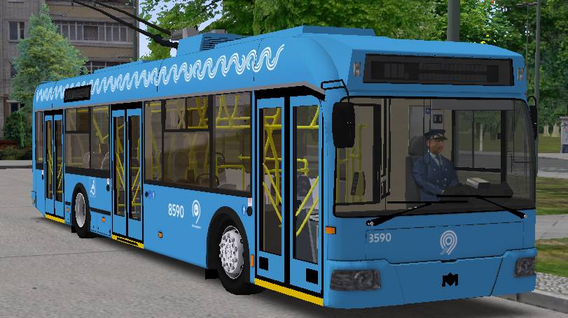 Поездка по маршруту 5 на троллейбусе БКМ-321 2012 года OMSI 2. Омнинск МСК