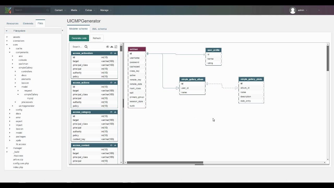 extra modx UICMPGenerator