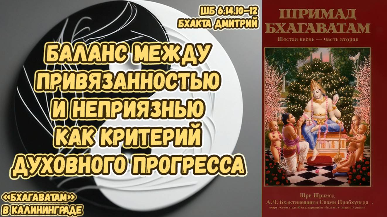 Баланс между привязанностью и неприязнью как критерий духовного прогресса. Бхакта Дмитрий.6.14.10-12